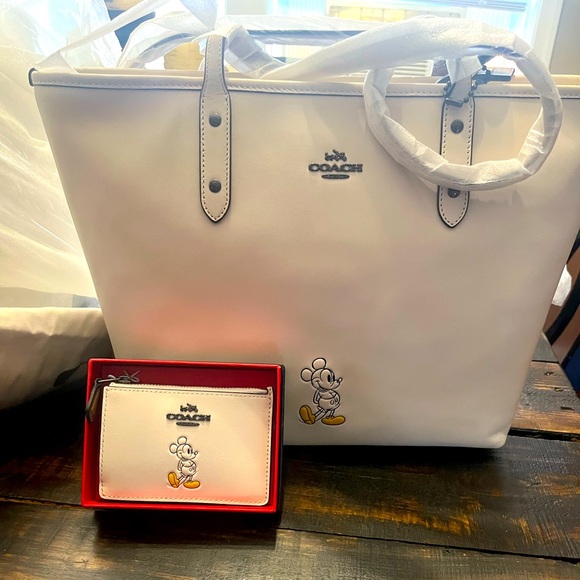 Coach | Bags | Coach Disney Mickey Tote With Mini Wallet | Poshmark